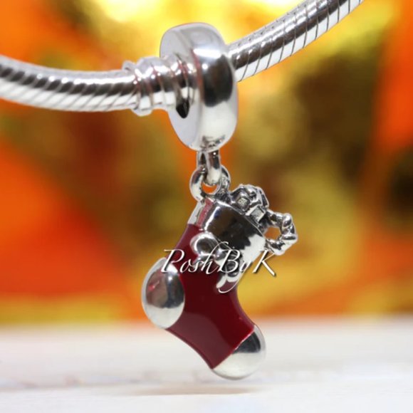 Pandora | Jewelry | Pandora Festive Stocking Charm 796387en39 | Poshmark